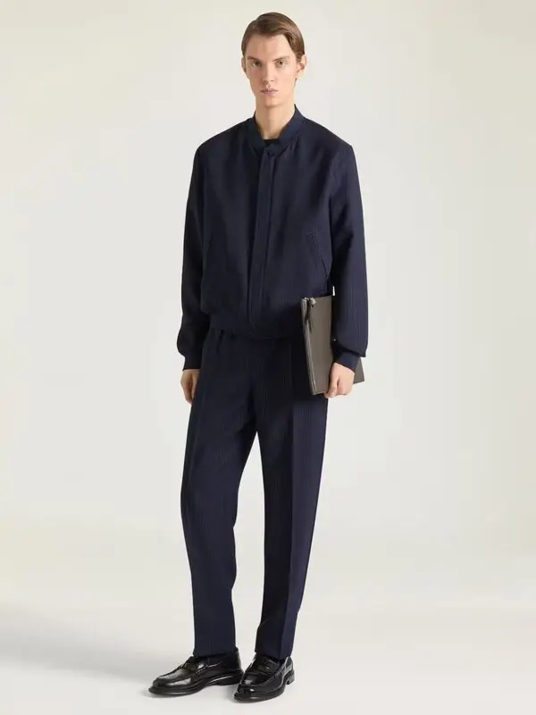 Givenchy Navy Wool Double Stripe Jacket