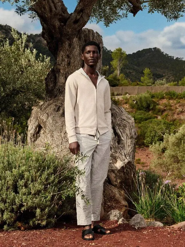 Orlebar Brown Elephant Seersucker Stripe Trousers - Grey