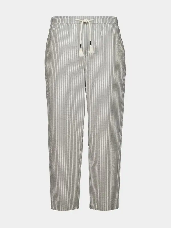 Orlebar Brown Elephant Seersucker Stripe Trousers - Grey