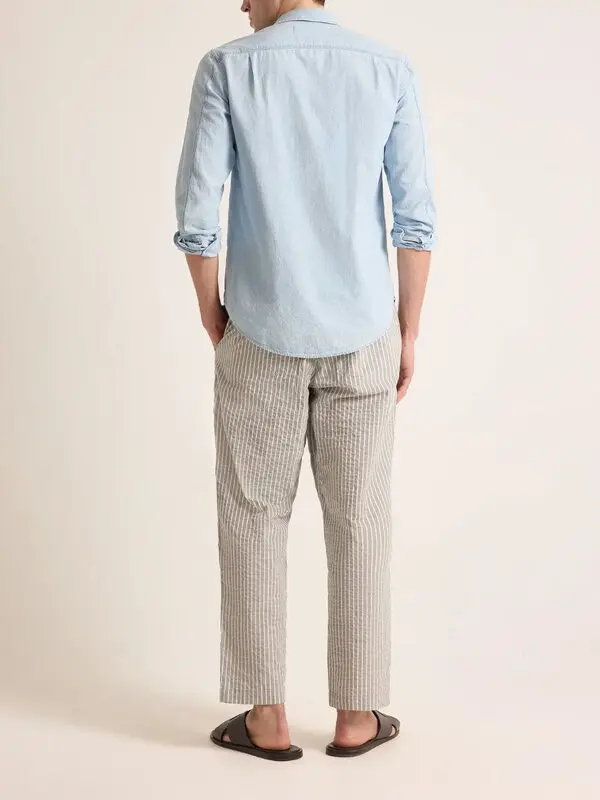 Orlebar Brown Elephant Seersucker Stripe Trousers - Grey