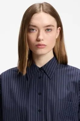 Hugo Striped Cotton Poplin Blouse