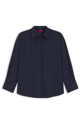 Hugo Striped Cotton Poplin Blouse