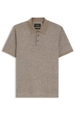 BOSS Regular-fit Polo Shirt With Micro Mouliné Finish - Light Beige