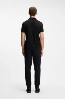 BOSS Cotton-piqué Polo Shirt With All-over Print - Black