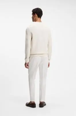 BOSS Regular-fit Sweater In Diagonal-structured Cotton