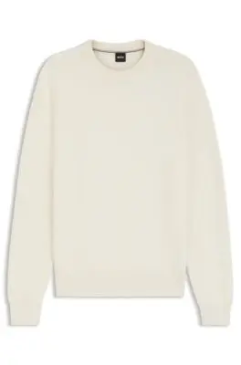 BOSS Regular-fit Sweater In Diagonal-structured Cotton
