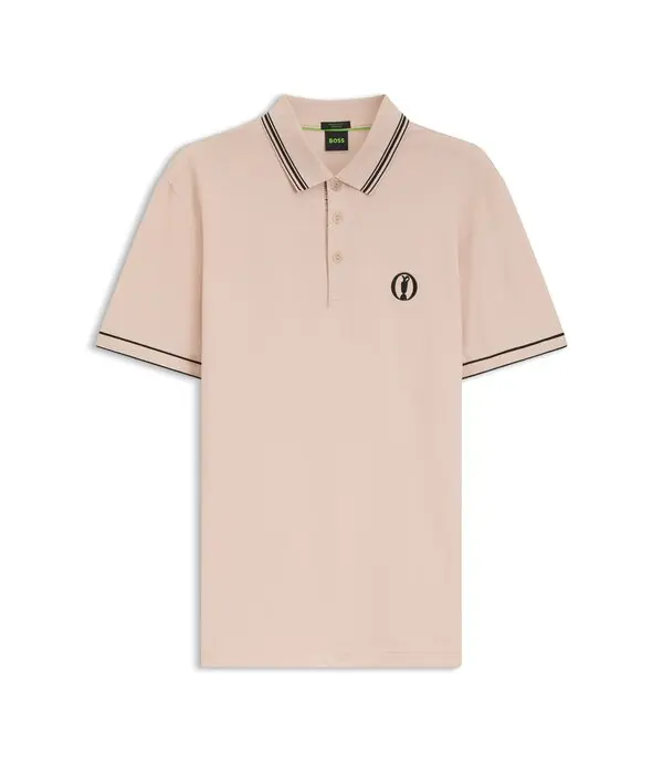 BOSS The Open Active Paddy Polo Shirt In Performance Pique - Light Orange