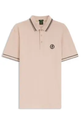 BOSS The Open Active Paddy Polo Shirt In Performance Pique - Light Orange