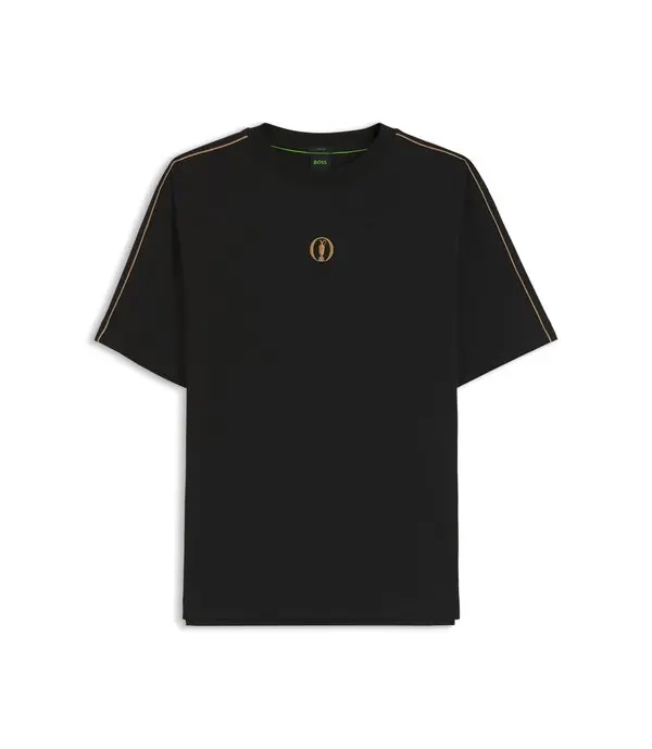 BOSS The Open Cotton T-shirt With Golf Graphic - Black