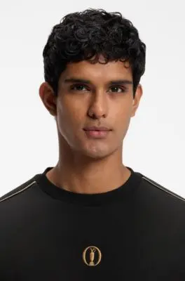 BOSS The Open Cotton T-shirt With Golf Graphic - Black