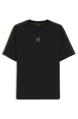 BOSS The Open Cotton T-shirt With Golf Graphic - Black