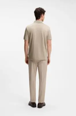 BOSS Mercerized-cotton Polo Shirt With Zipper Placket