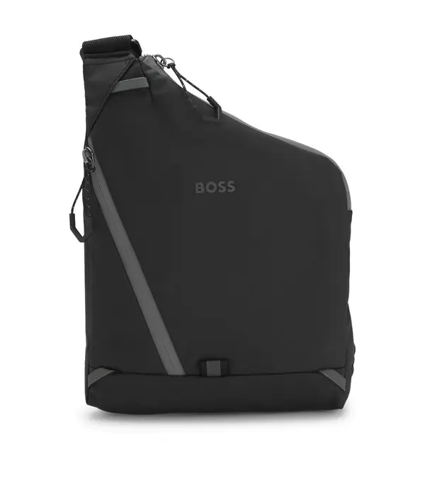 BOSS Monostrap Backpack With Reflective Details - Black