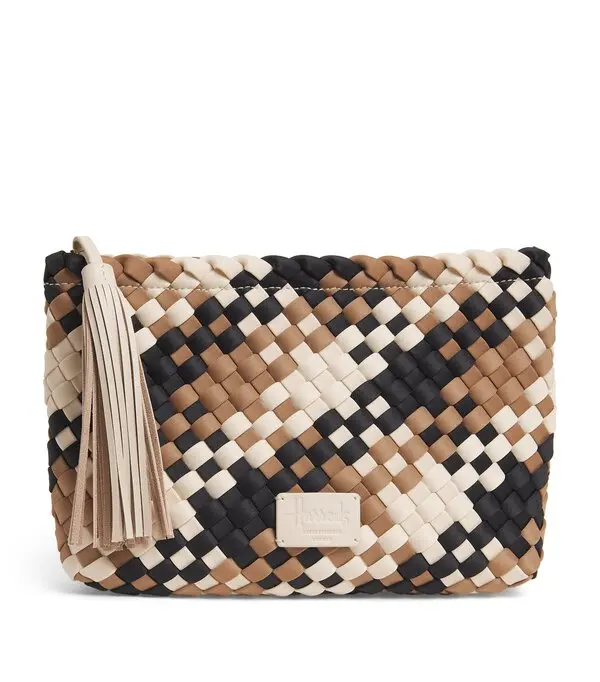Harrods Neoprene Woven Pouch - Ivory