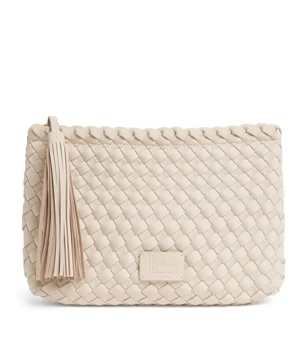 Harrods Neoprene Woven Pouch - Ivory