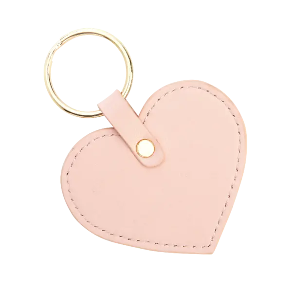 ROYCE NEW YORK Heart Shaped Key Chain - Carnation Pink