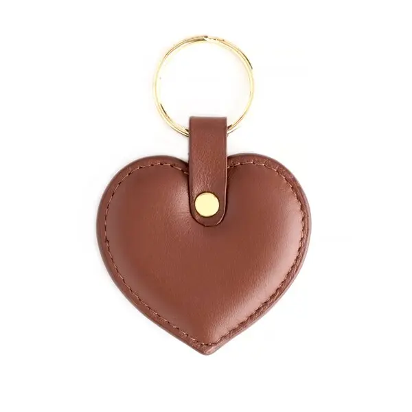 ROYCE NEW YORK Heart Shaped Key Chain - Tan