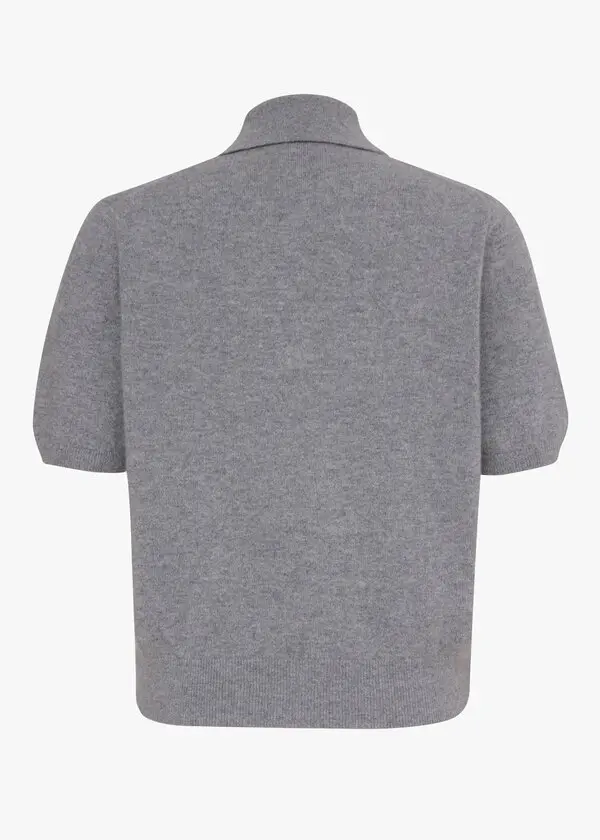TT STUDIOS Dakota Cashmere Short Sleeve Polo Shirt - Stone