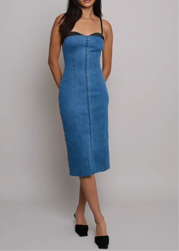 TT STUDIOS Victoria Denim Dress With Bra Detail - Main St.