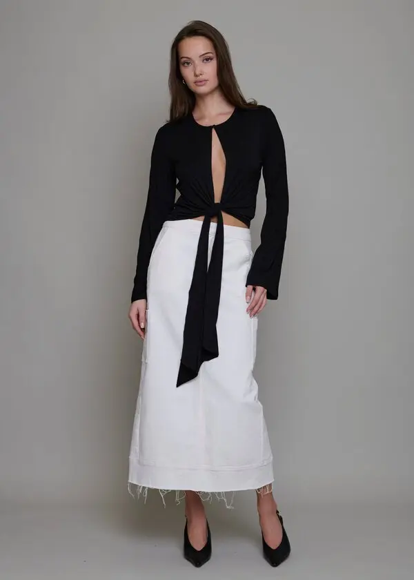 TT STUDIOS 6525 Dylan Top With Flared Sleeves And Keyhole Cutout