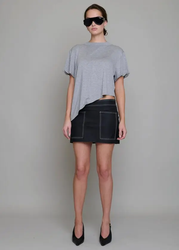 TT STUDIOS Danielle Skirt With Contrast Stitching - Black