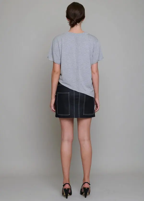 TT STUDIOS Danielle Skirt With Contrast Stitching - Black