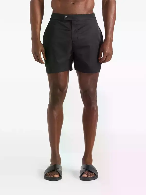 Manière De Voir Adjustable Waist-tab Swim Shorts - Black