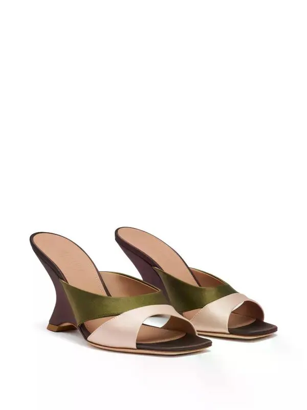 MALONE SOULIERS Lourdes Satin Wedge Sandals