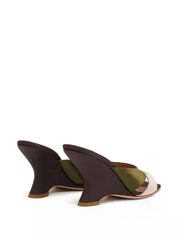 MALONE SOULIERS Lourdes Satin Wedge Sandals