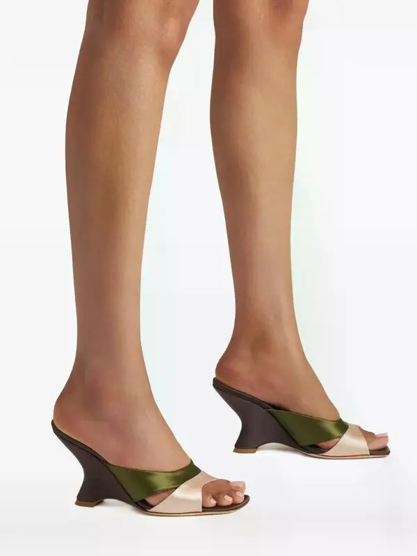MALONE SOULIERS Lourdes Satin Wedge Sandals
