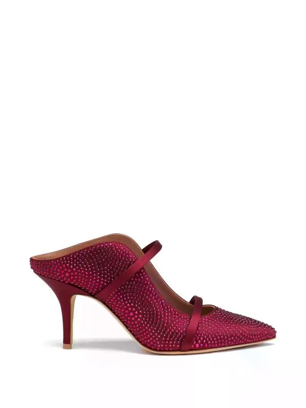 MALONE SOULIERS Maureen Crystal-embellished Mules - Red