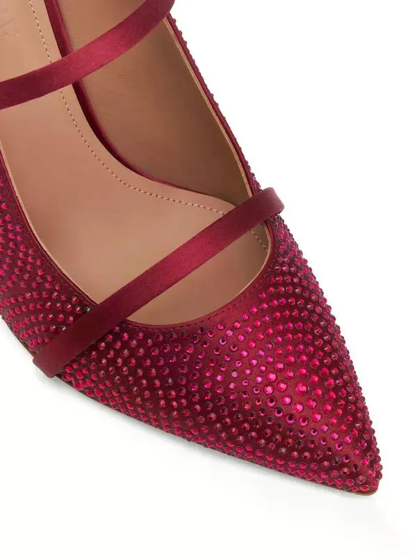 MALONE SOULIERS Maureen Crystal-embellished Mules - Red