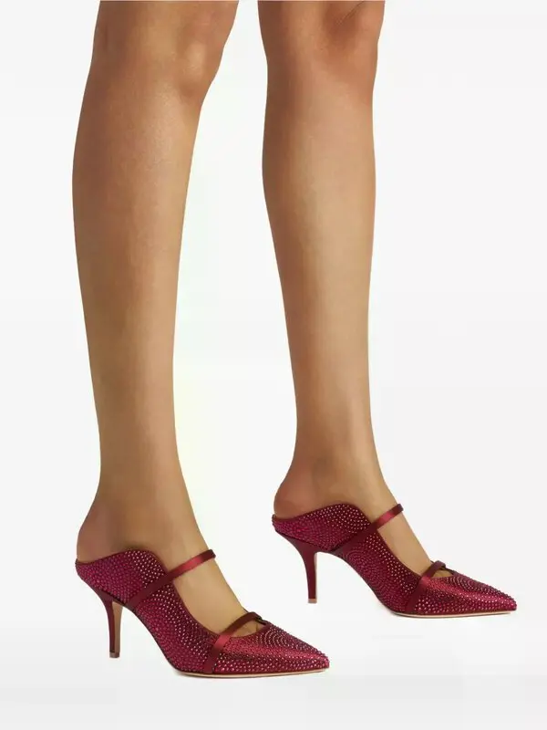 MALONE SOULIERS Maureen Crystal-embellished Mules - Red