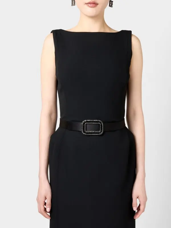 ROGER VIVIER Pilgrim Crystal Embellished Satin Belt
