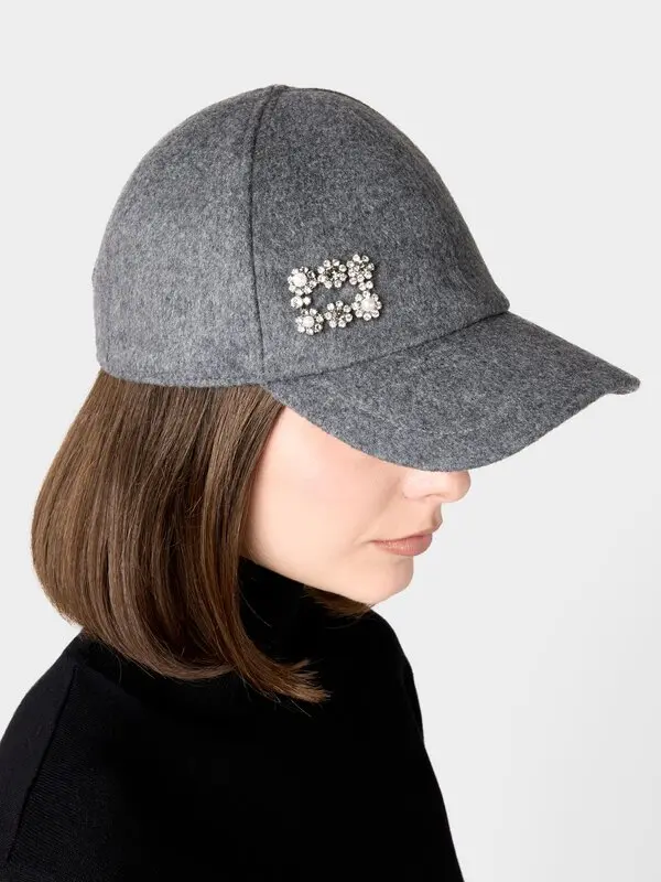 ROGER VIVIER Efflorescence Baseball Cap In Wool