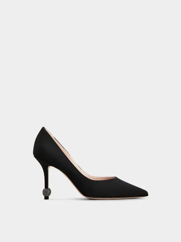 ROGER VIVIER Grosgrain Jewel Heel Pumps - Black
