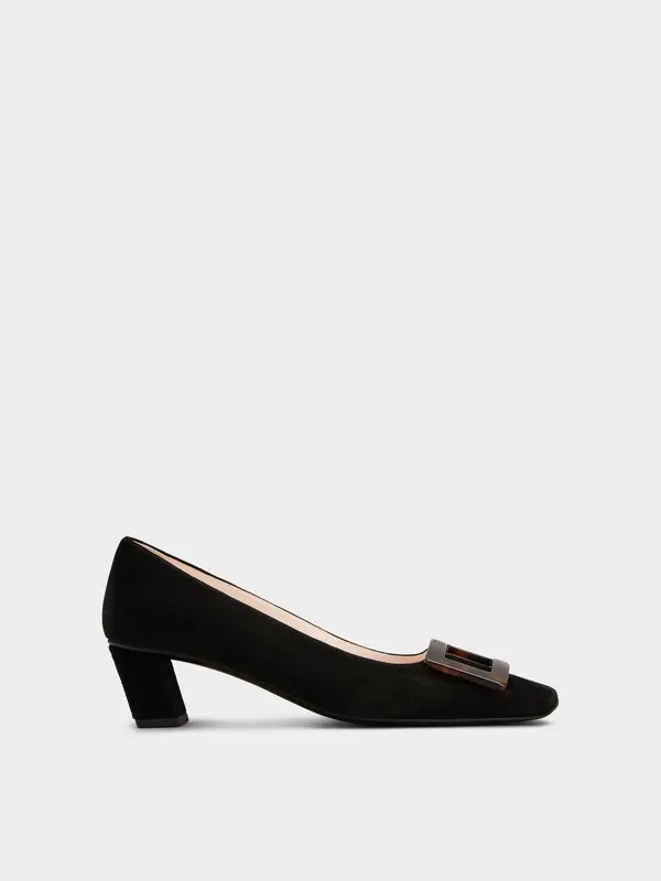 ROGER VIVIER Belle Vivier Suede Pumps - Black
