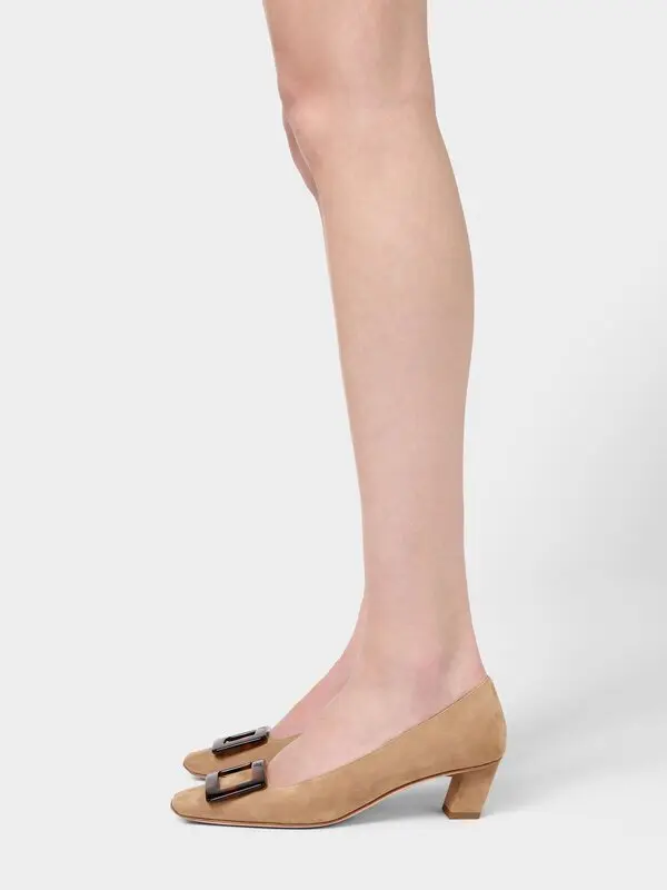 ROGER VIVIER Belle Vivier Suede Pumps - Beige