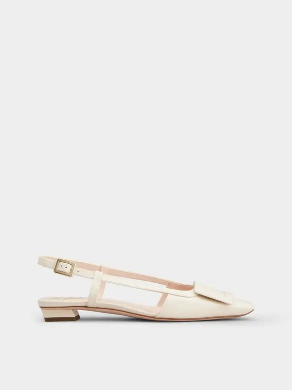 ROGER VIVIER Belle Vivier Slingback Ballerinas In Leather