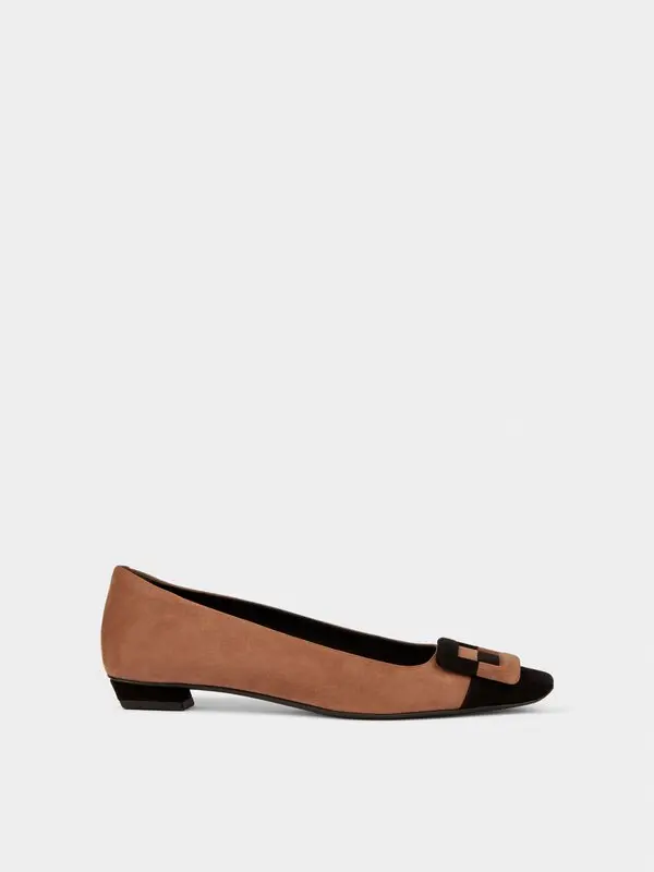 ROGER VIVIER Belle Vivier Suede Ballerinas