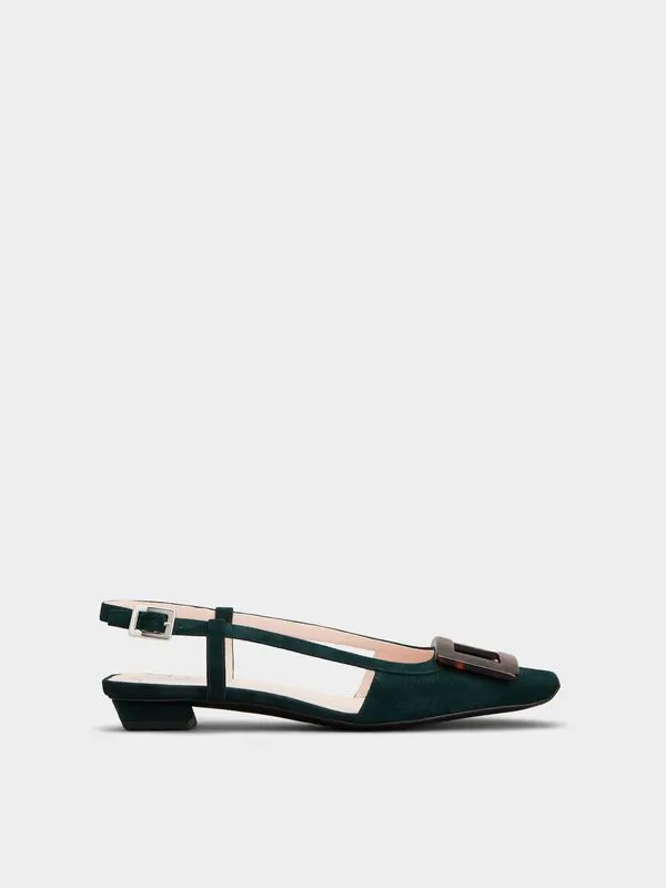 ROGER VIVIER Belle Vivier Suede Slingback Ballerinas