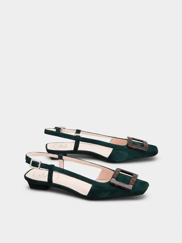 ROGER VIVIER Belle Vivier Suede Slingback Ballerinas
