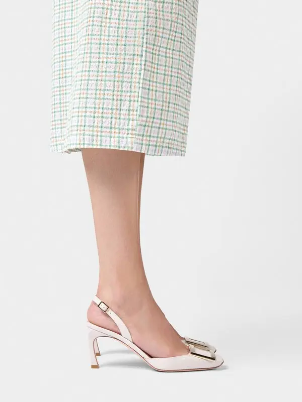 ROGER VIVIER Trompette Slingback Pumps In Patent Leather