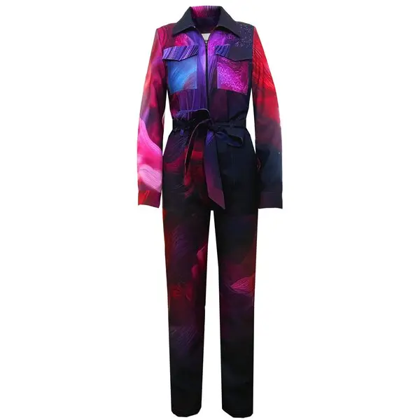 MAXJENNY Print Sculptural Jumpsuit - Blue/purple
