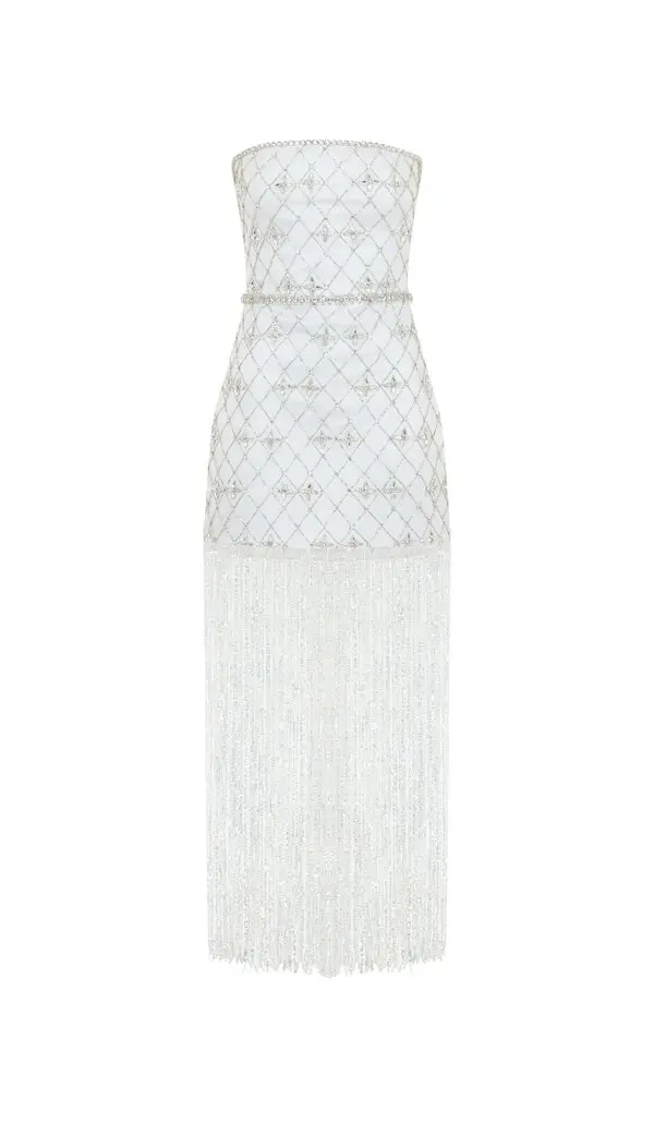 TUBA ERGIN Athene Mini Dress With Beaded Hem