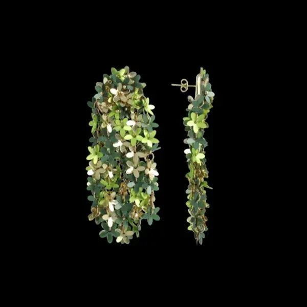 LOTT. GIOIELLI Gold-plated Sequin Flower Drop Earrings - Green