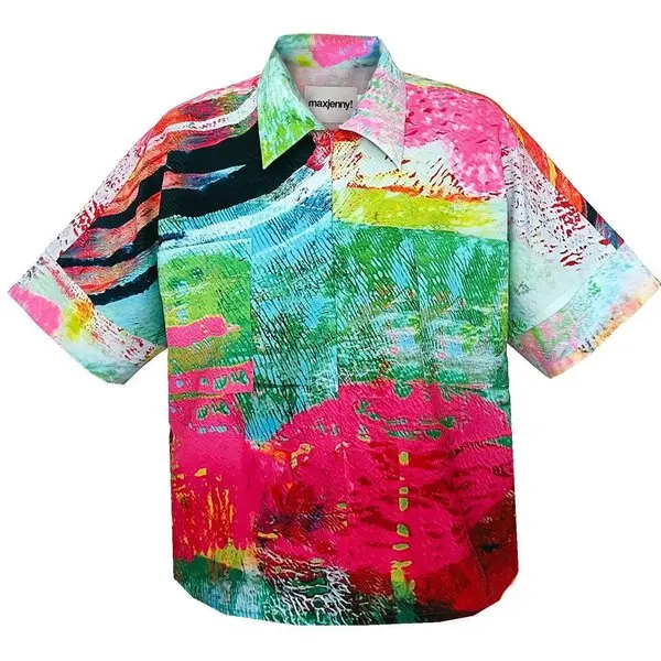 MAXJENNY Printed Cropped Shirt