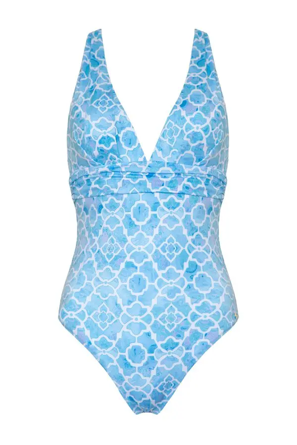 SOPHIA ALEXIA Azure Mosaic One Piece Swimsuit - Blue