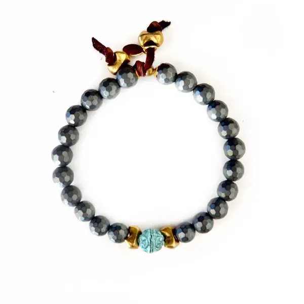 PERSIA DONÀ JEWELRY Hematite And Turquoise Gemstone Bracelet - Grey