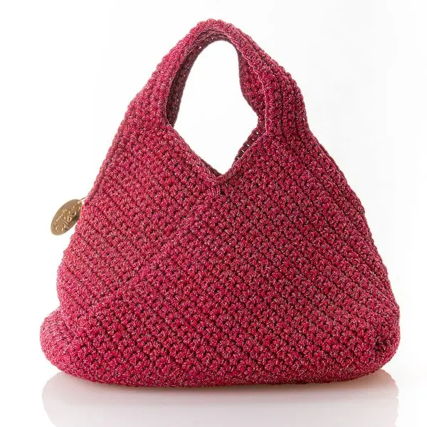 SPEIRA Asymmetric Crocheted Tote - Red
